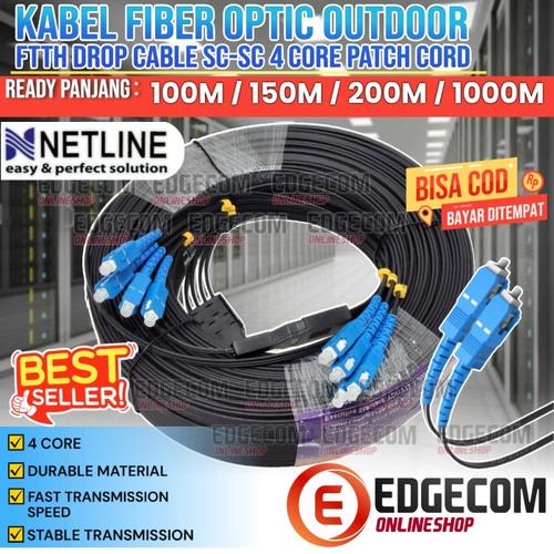 Jual NETLINE KABEL FIBER OPTIK FO 4 CORE FTTH OUTDOOR 100, 150, 200 ...