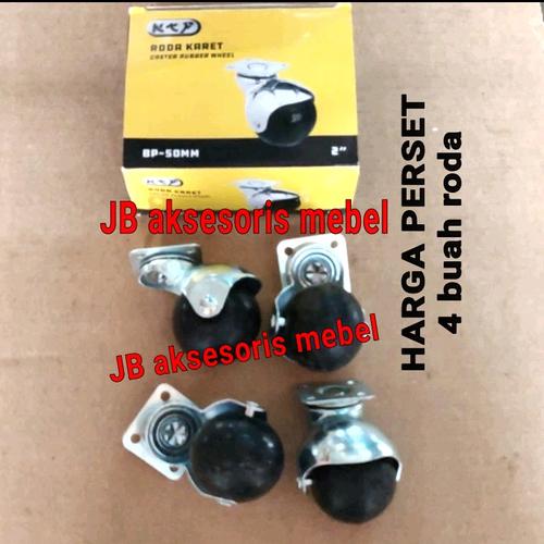 Jual RODA CASTER KARET BULAT 2" (50 mm) MERK HI / RODA BULAT MODEL PLAT ...