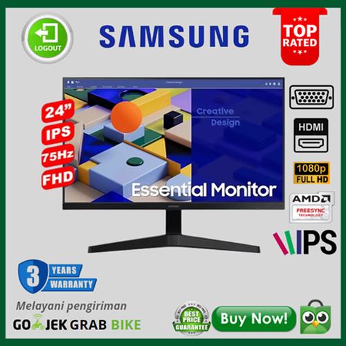 Jual Monitor Samsung LS24C310 Pengganti S24R350 24" IPS 75hz HDMI VGA ...