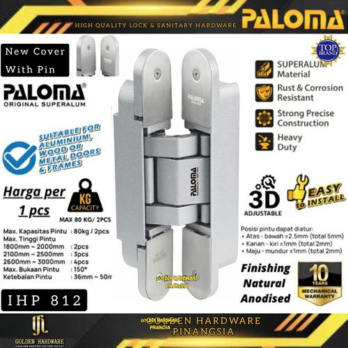 Jual ENGSEL CONCEALED INVISIBLE TANAM PINTU PALOMA CONC D80 NA IHP 812 ...
