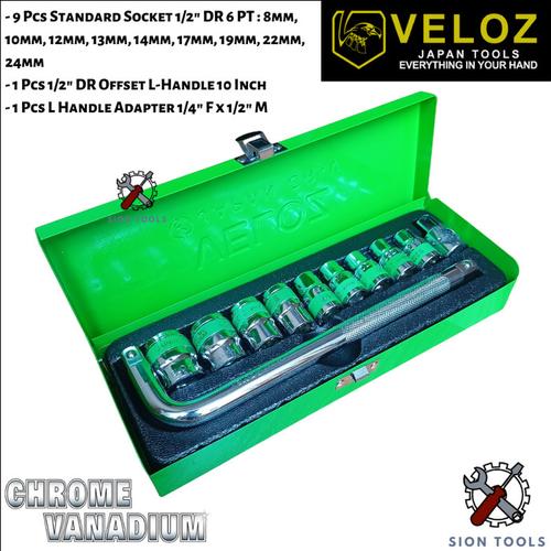 Jual VELOZ KUNCI SOK SET 11 PCS 1/2 INCH 6 PT 8-24 / SOCKET WRENCH SET ...