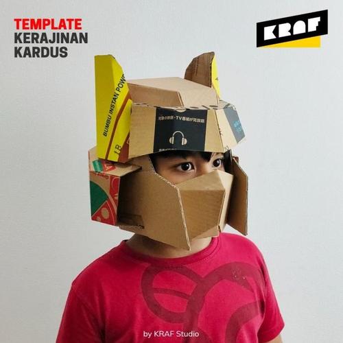 Jual Pola Kerajinan Kardus no.1005: Helm Robot Model Kartun Amerika - KERTAS HVS, Ukuran Dewasa ...