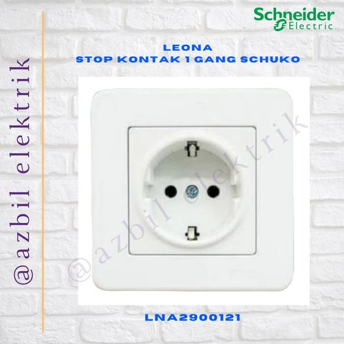 Jual schneider electic Leona Stop Kontak 1 gang Schuko - LNA2900121 ...