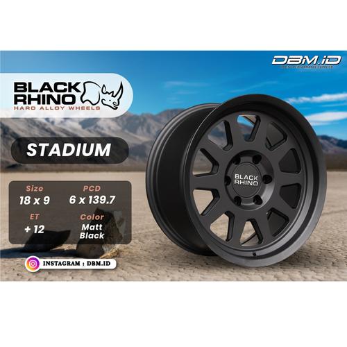Promo Velg Black Rhino Stadium R18 18x9 6x139.7et +12 Matte Black Cicil ...