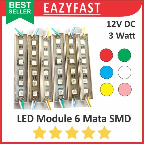 Jual Lampu LED Strip Module Modul 6 Mata SMD 12V DC 12 V Volt Motor Mobil - Biru - Kab. Bandung ...