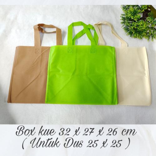 Jual Tas Kain / Goodie Bag SPUNBOND BOX KUE Uk 32 x 27 x 26 cm (P x L x ...