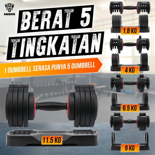 Jual Barble Angkat Beban Burbel Hook Adjustable Dumbell Set 12kg Home ...