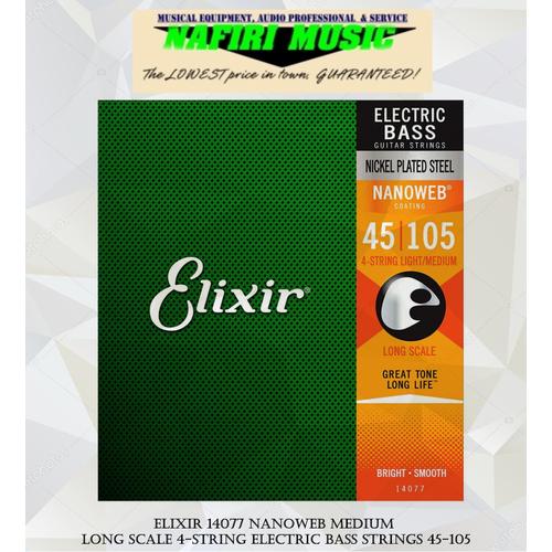 Jual Elixir 14077 Nanoweb Medium Long Scale 4-String Bass Strings 45-105 - Jakarta Utara ...