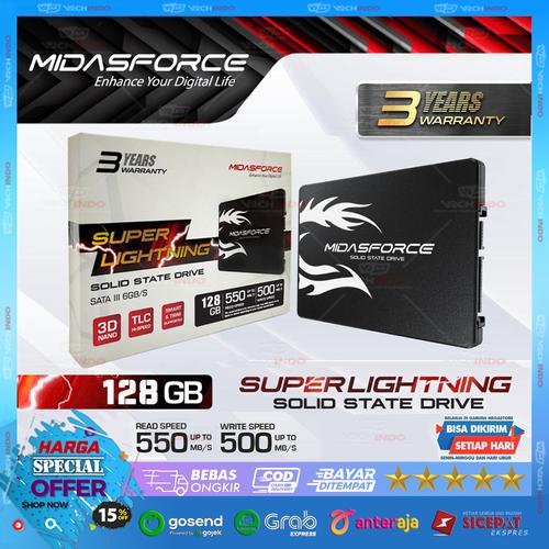 Jual SSD Sata MidasForce 120GB / 128GB Midas Force Super Lightning 6GB ...
