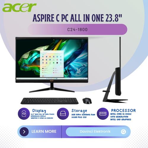 Jual ACER ASPIRE C C24-1800 PC AIO I5-12450H 8GB RAM 512GB SSD 23.8 ...