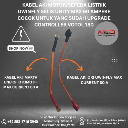 Jual Kabel Aki Motor/Sepeda Listrik Uwinfly Selis Unity Max 60 Ampere ...