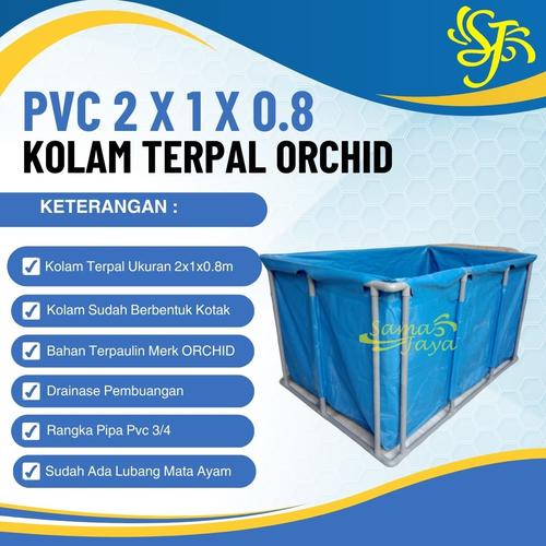 Jual Kolam Kubus Rangka PVC/Kolam Ikan Koi/Terpal 2x1x0.8/Terpal Kolam ...