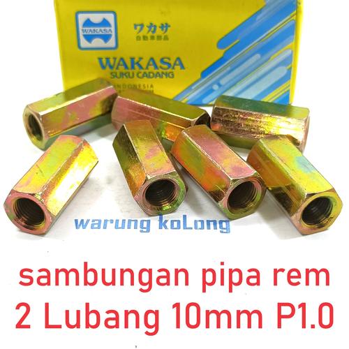 Jual Nepel Sambungan Pipa Rem 5mm M10 P1.0 3cm Lurus besi selang 10mm ...