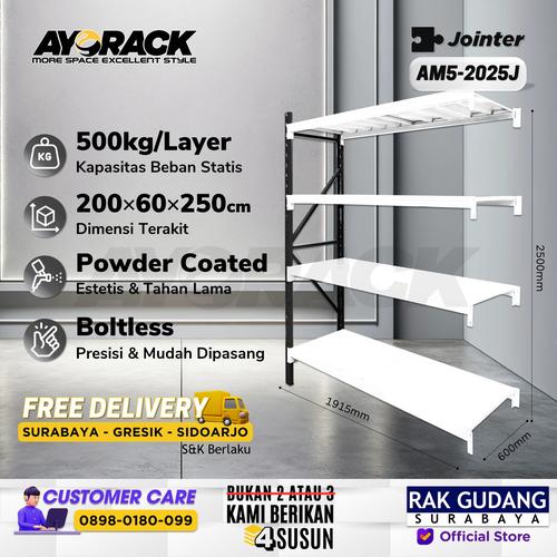 Jual RAK GUDANG 4 SUSUN 2.5 METER 500KG AYORACK AM5-2025J JOINTER RACK ...