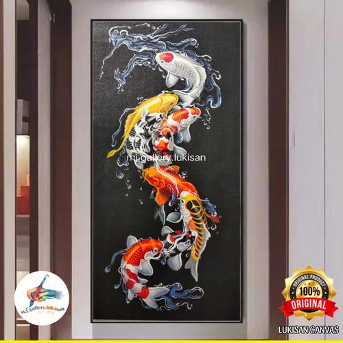 Jual dekorasi lukisan dinding ikan koi naga - 55x110cm - Kab. Bandung ...