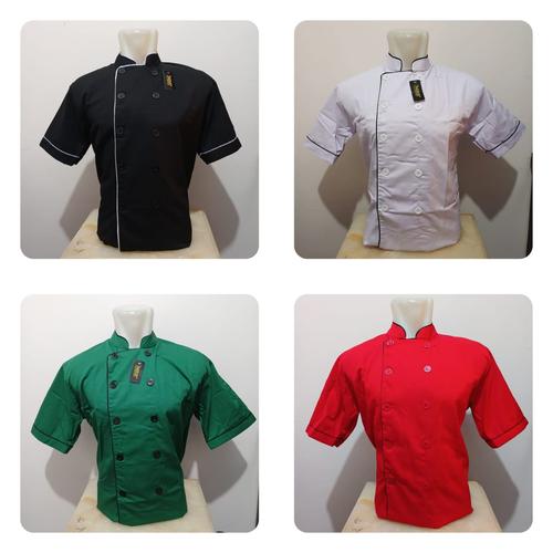 Jual Seragam Chef, Kemeja Koki, Baju Juru Masak Lis Lengan Pendek ...