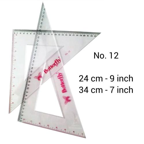 Jual Mistar Siku Segitiga Gambar Penggaris No 12 Butterfly - Kota ...