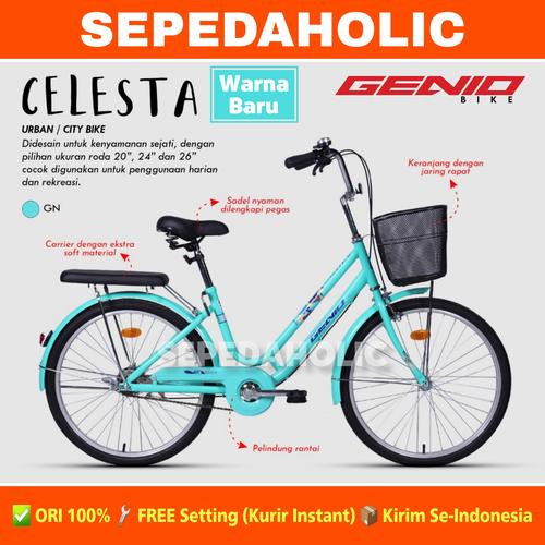 Jual Sepeda City Bike GENIO CELESTA Ukuran 20 24 26 Inch Keranjang ...