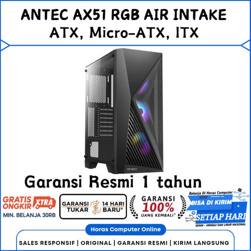 Jual CASING ANTEC AX51 RGB AIR INTAKE - Glass Panel Mid Tower ATX + 3 ...