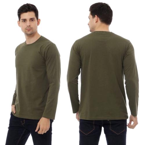 Jual kaos polos pria dan wanita warna hijau army lengan panjang - HIJAU ...
