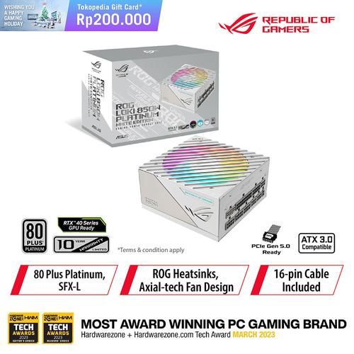 Promo ASUS ROG LOKI SFX-L 850W Platinum White Edition Cicil 0% 3x ...