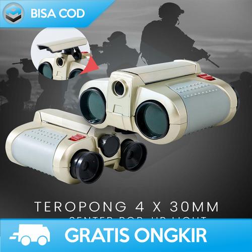 Jual TEROPONG BINOCULAR ZOOM JARAK JAUH SENTER LAMPU NIGHT SCOPE 4x30 ...