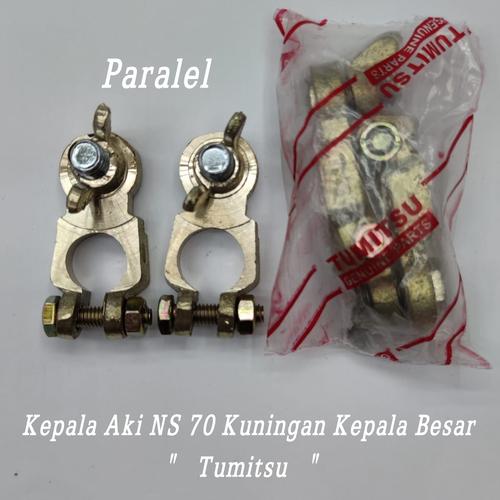 Jual KLEM KEPALA AKI ACCU MOBIL NS70 KUNINGAN KEPALA BESAR " TUMITSU ...