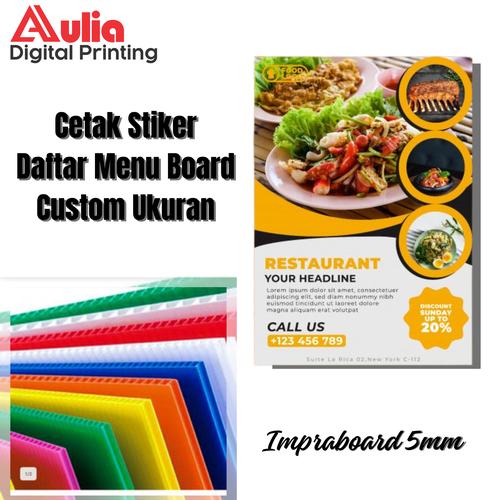Jual Cetak Daftar Menu Board A3 | Papan Menu | Menu Resto Custom 2 Sisi ...