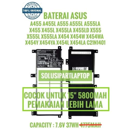 Jual Original Baterai Laptop Asus C21N1401 A455L A455LN A455LF X455 ...