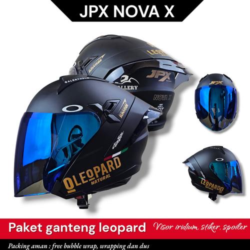 Jual Helm Jpx Nova X V2 Black doft | Paket Ganteng Leopard | Helm Half ...