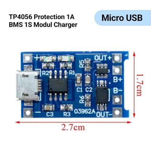 Jual TP4056 Micro-USB & Type-C 5V 1A 18650 Lithium Battery Charger BMS ...