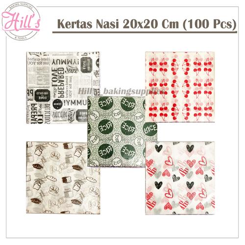 Jual KERTAS NASI 20x20 cm 100 pcs DRAGON PACK MOTIF / PAPER WRAP FOOD ...