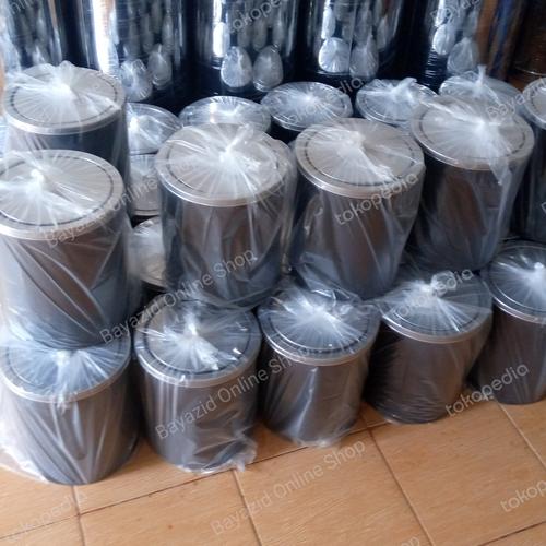 Jual tempat sampah stainless toilet powder coating hitam doff 5 - 7 ...
