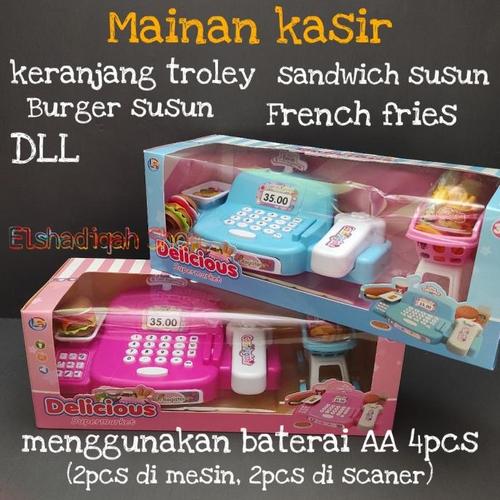 Jual Original mainan CASHIER DELICIOUS ada TROLEY lampu dan suara KASIR ...