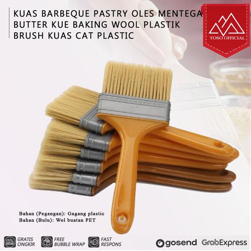 Jual Kuas Barbeque Pastry Oles Mentega Butter Kue Baking Wool Plastik ...