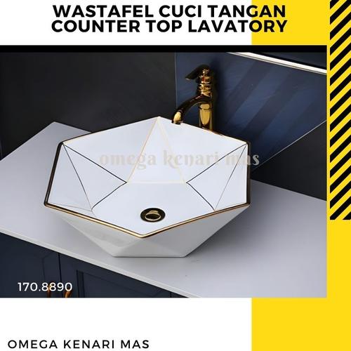 Jual WASTAFEL SET LENGKAP CUCI TANGAN TANAM ATAS MEJA TOP TABLE WHITE ...