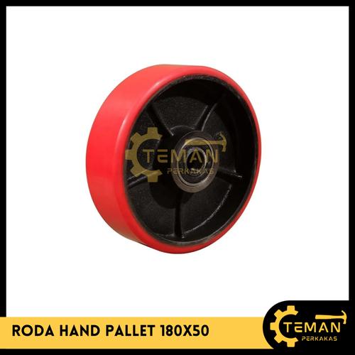 Jual Roda Hand Pallet PU 180 x 50 MM Merah / Roda Hand Pallet 180X50 ...