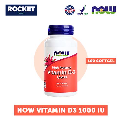 Jual NOW FOODS Vitamin D3 1000 IU High Potency 180 softgel - Vit D USA - 180 softgel - Jakarta ...