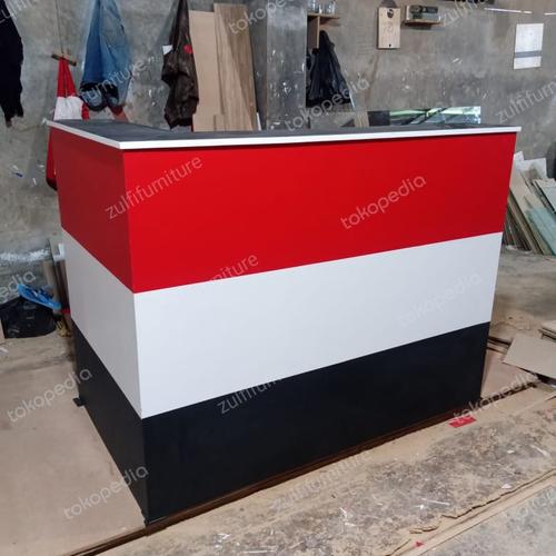 Jual meja kasir minimalis bentuk l meja receptionist meja klinik 3 ...