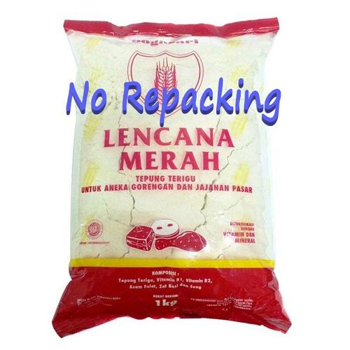 Jual Tepung terigu Lencana Merah 1.kg/Tepung serat sedang Bogasari ...