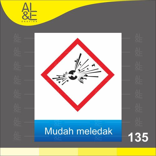 Jual 135 - STIKER MUDAH MELEDAK - SIMBOL LIMBAH B3 - VINYL STIKER ...