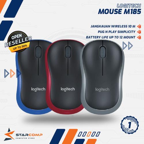 Jual Logitech M185 Mouse Wireless Cordless Mouse Office M 185 - Black - Kab. Banyumas - Starcomp ...