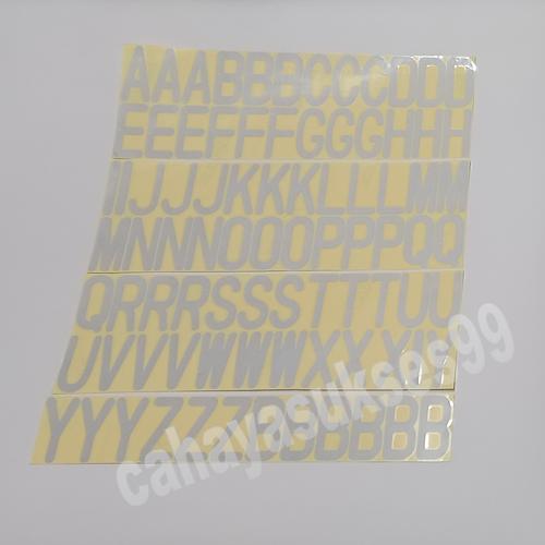 Jual Stiker Mobil Putih Alphabet Huruf Sticker Label Abjad Reflective ...