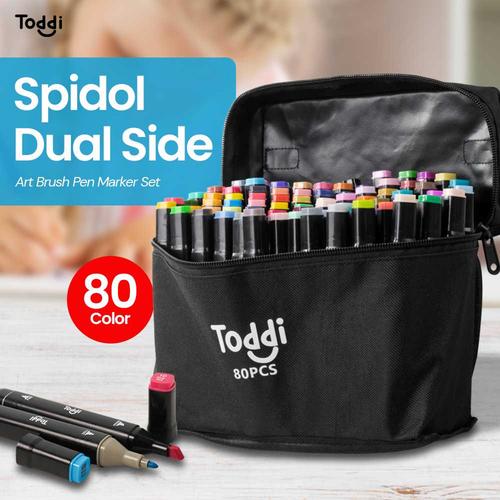Promo Spidol warna warni dua sisi set fine art marker sketsa brush - 12 ...