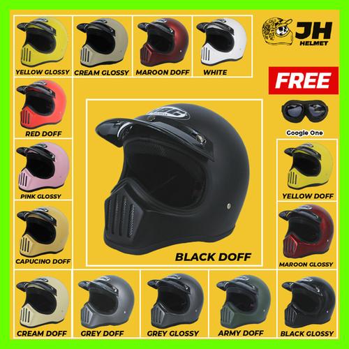 Jual Helm Cakil HBC Polos+FREE Google | Helm Retro | Full Face | Jual ...