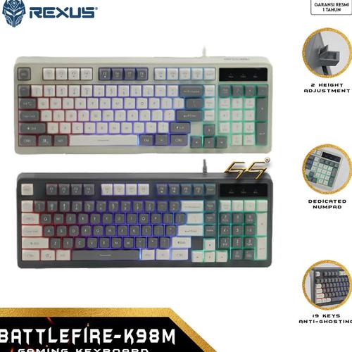 Jual Rexus Battlefire K98M Keyboard Gaming RGB - Cream - Jakarta Utara ...