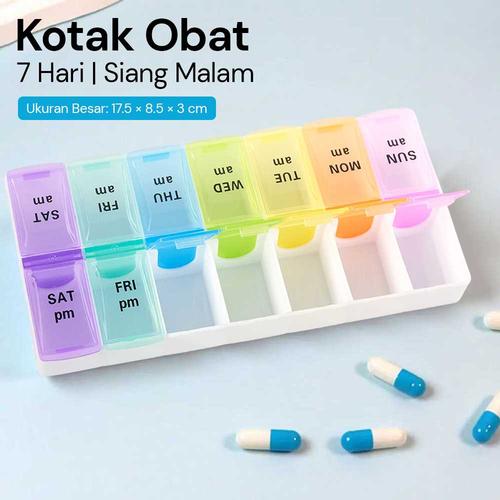 Promo Kotak Pil Obat Tempat Box Obat Harian 2 Waktu Pagi Malam - Sekat ...