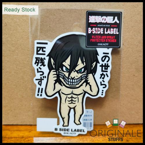 Jual B-Side Label Attack on Titan Sticker Eren "Every Last One of Them ...