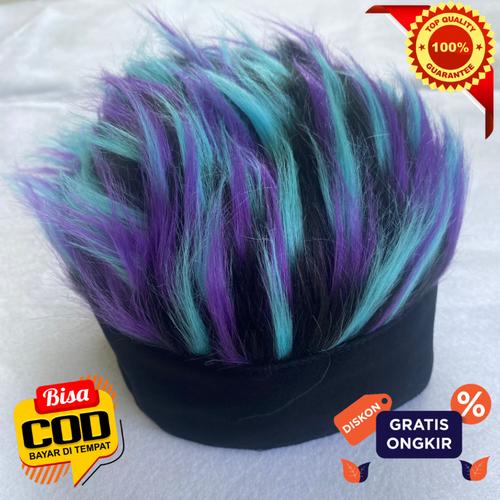 Jual Rambut Cosplayer Topi Rambut Cosplayer Viral Spesial Gradasi dua ...