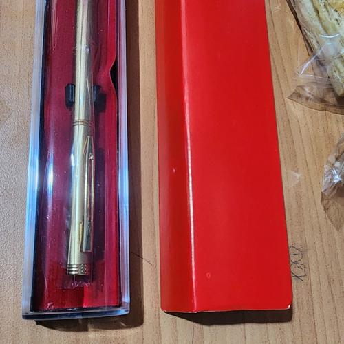 Jual Pulpen Promosi Model Paku Medium warna Full Gold dgn Box Merah ...